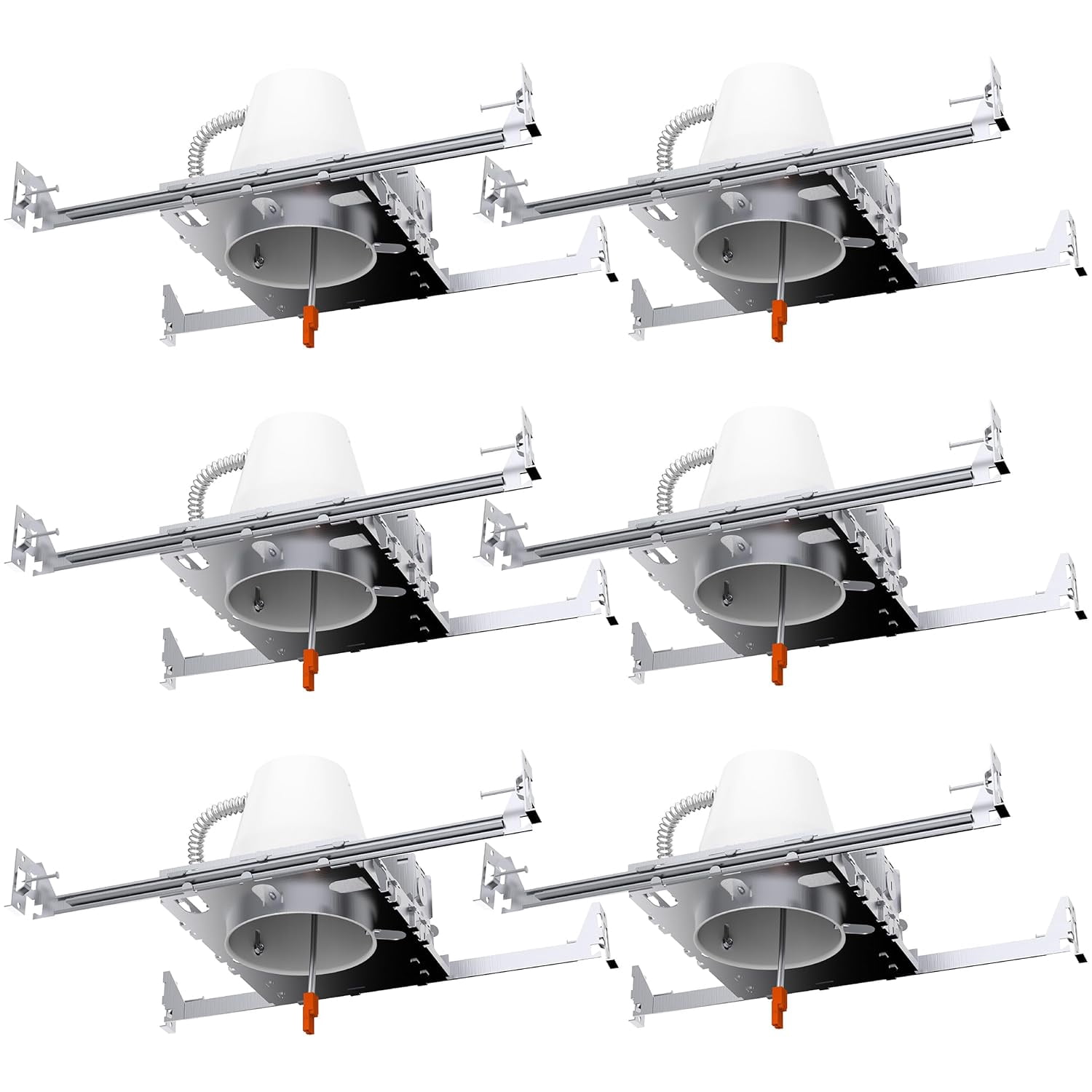 Sunco 6 Pack 4 Inch Can Lights Housing New Construction, Recessed Can ...