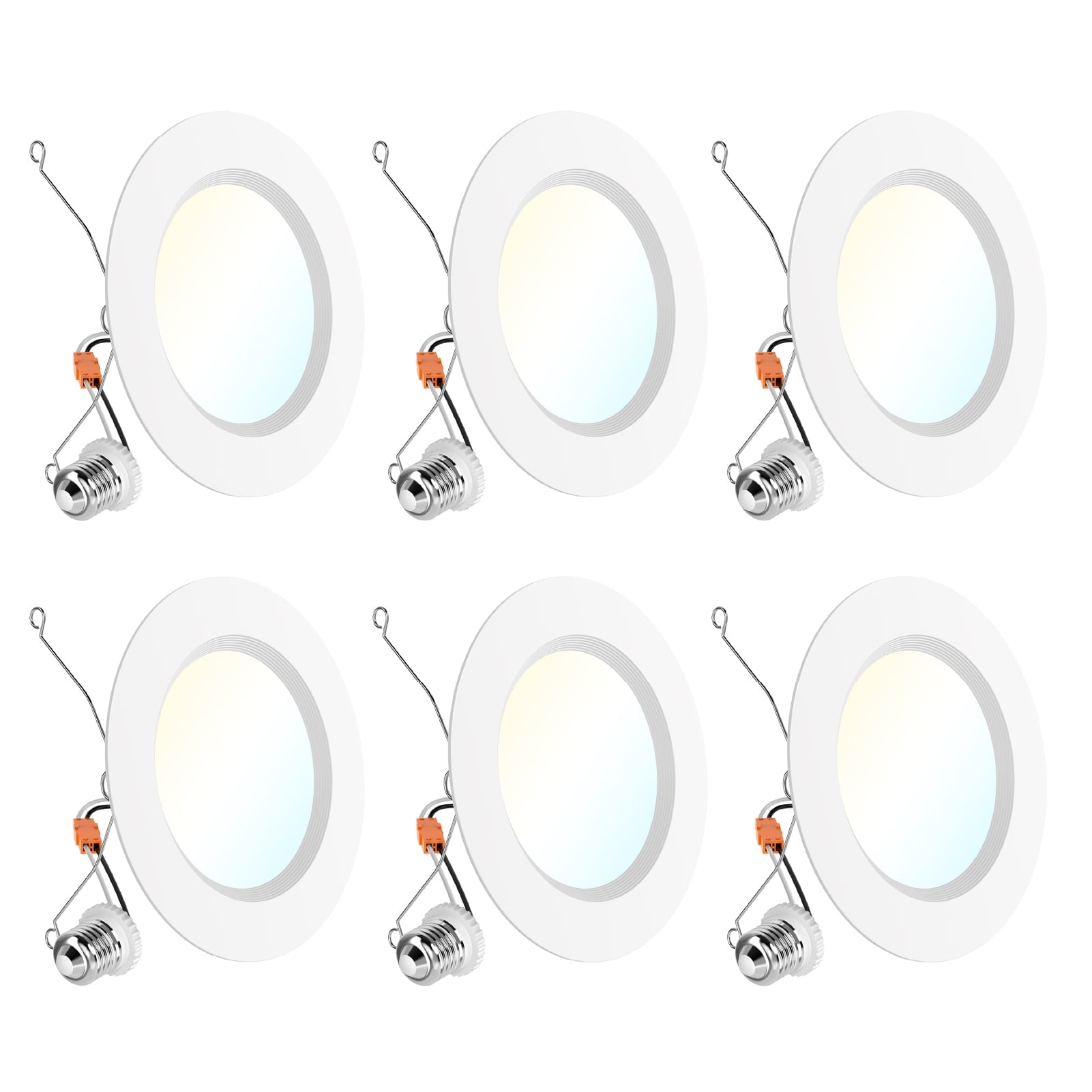 Sunco 6 Pack 6 Inch LED Recessed Light Retrofit, Can Lights For Ceiling ...