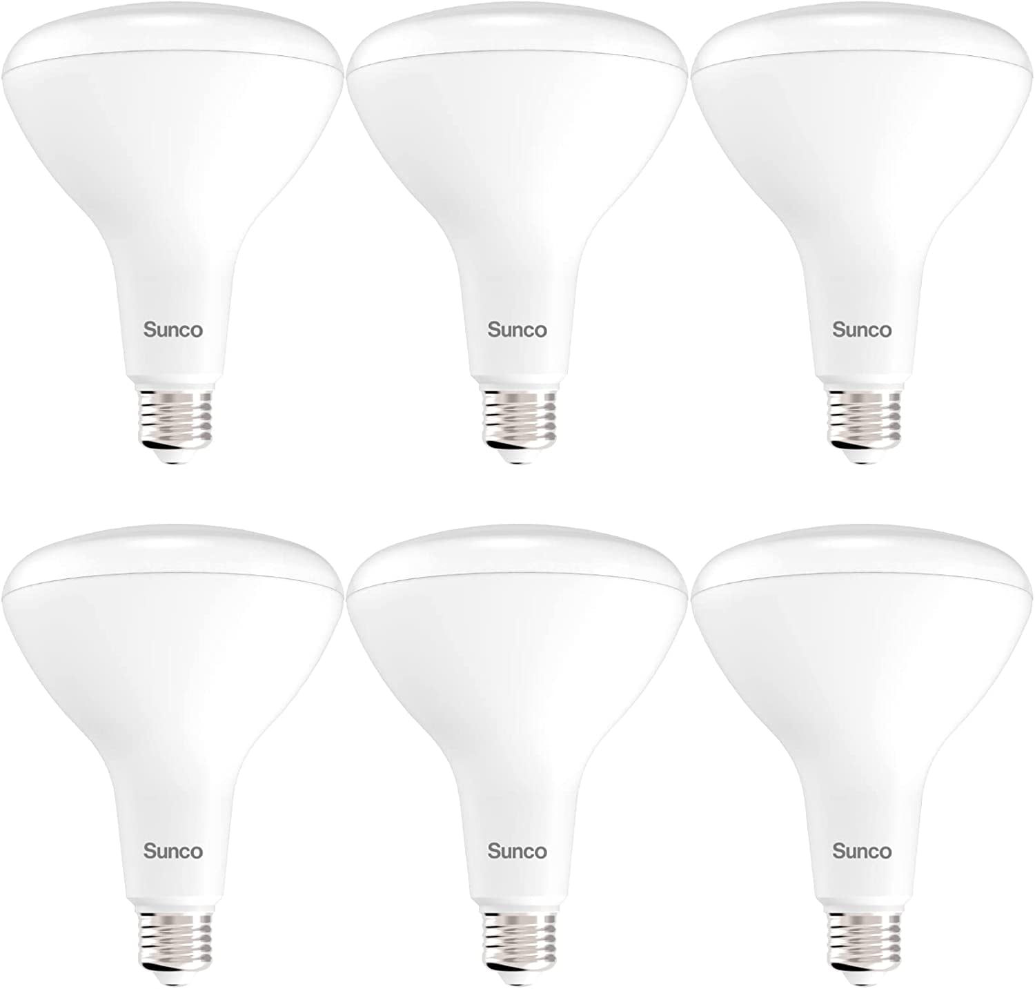 Sunco 6 Pack BR40 LED Light Bulbs, Indoor Flood Lights, Recessed Can ...