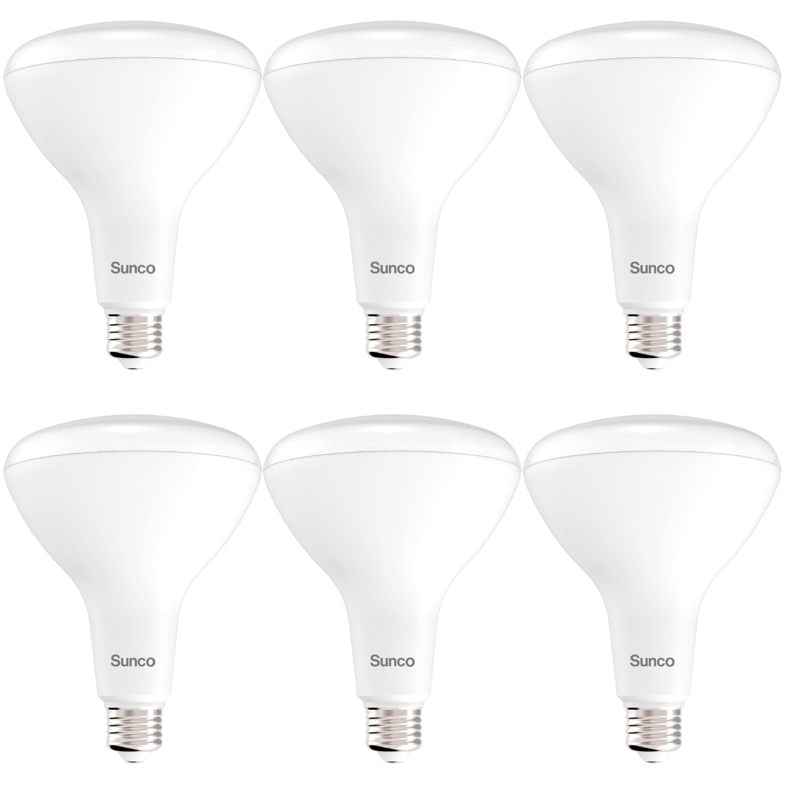 Sunco 6 Pack BR40 LED Light Bulbs, Indoor Flood Lights, Recessed Can ...