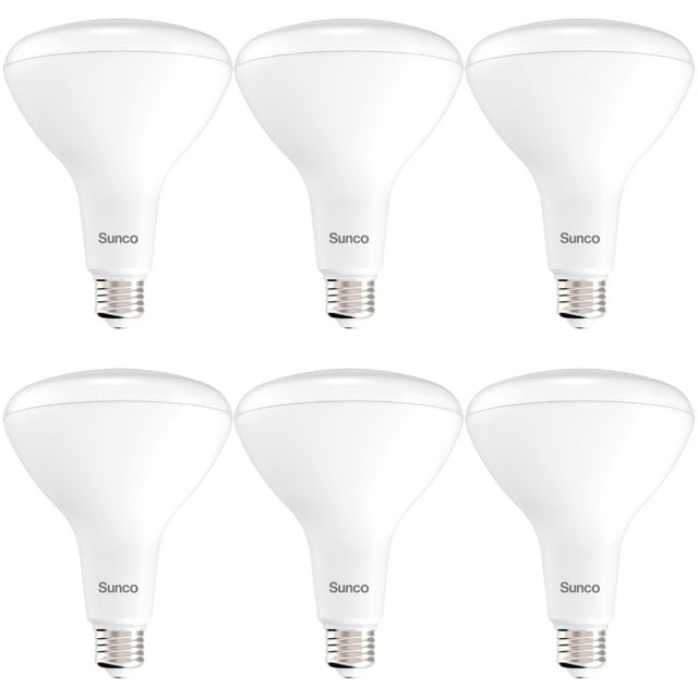 Sunco 6 Pack BR40 LED Light Bulbs, Indoor Flood Lights, Recessed Can ...