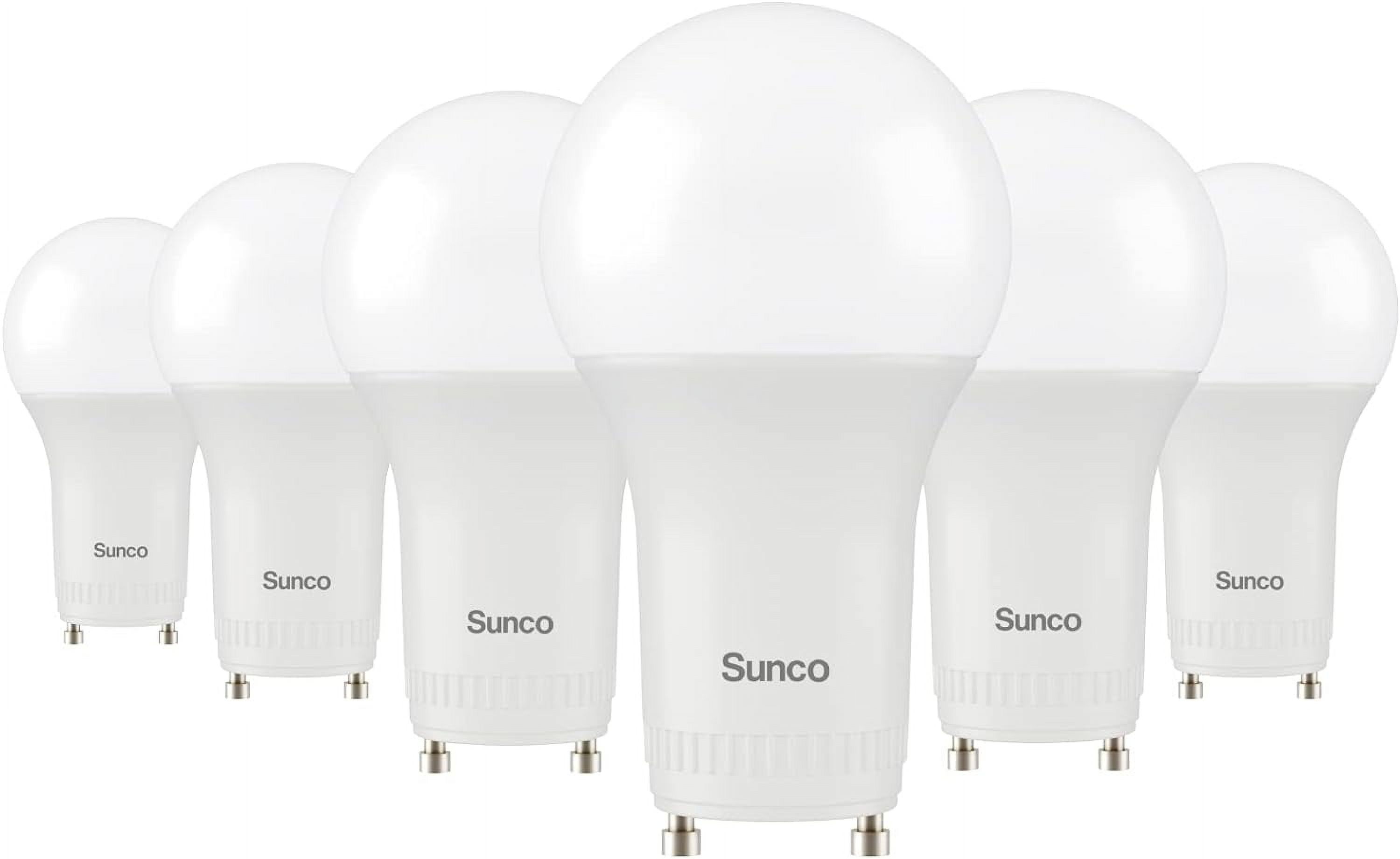 Sunco 6 Pack GU24 YANTON Bulb A19, 2 Prong Light Bulbs, 800 LM, 9W (60W ...