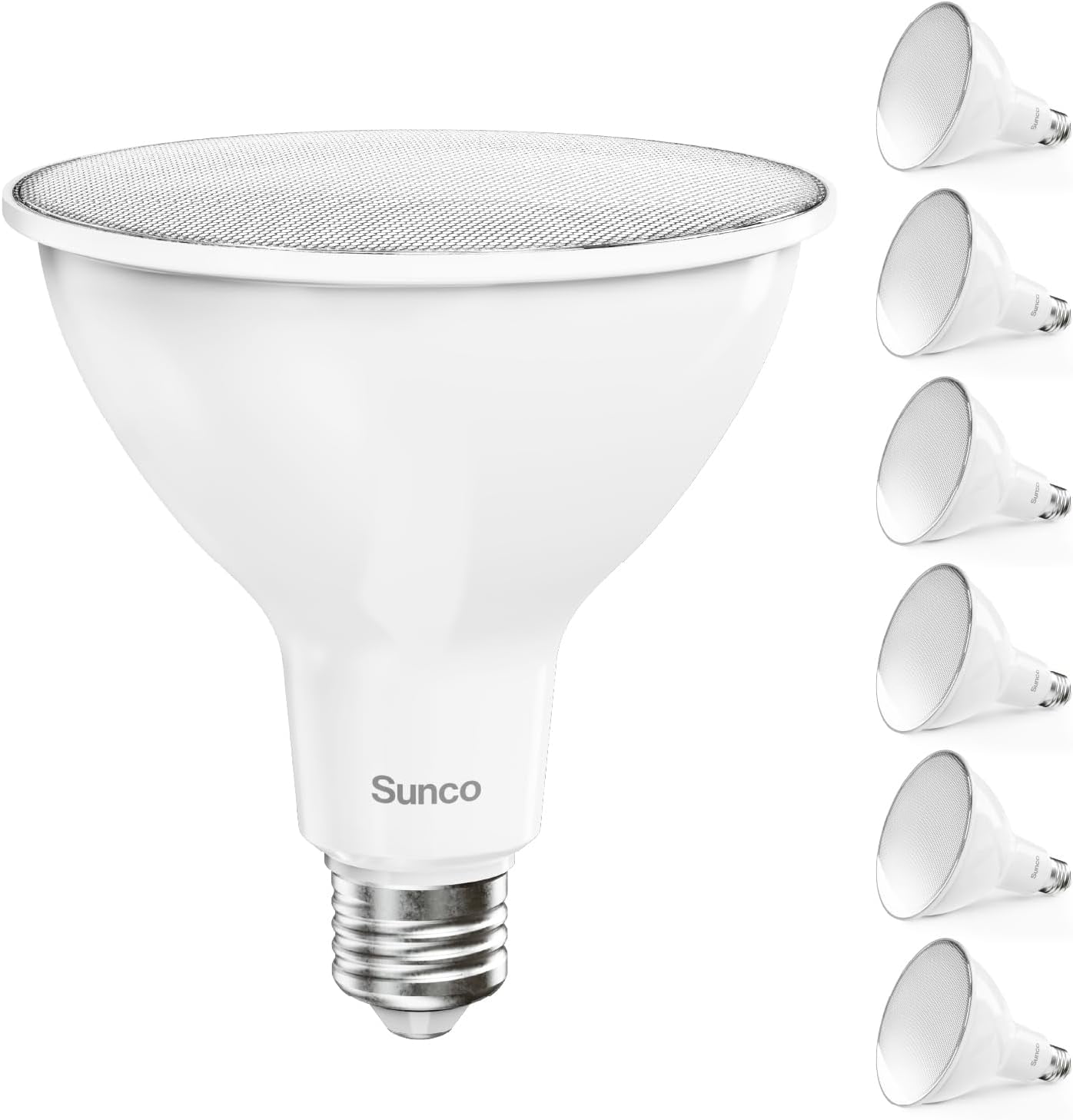 Sunco 6 Pack Outdoor Flood Light Bulb LED PAR38, Exterior Spotlight ...