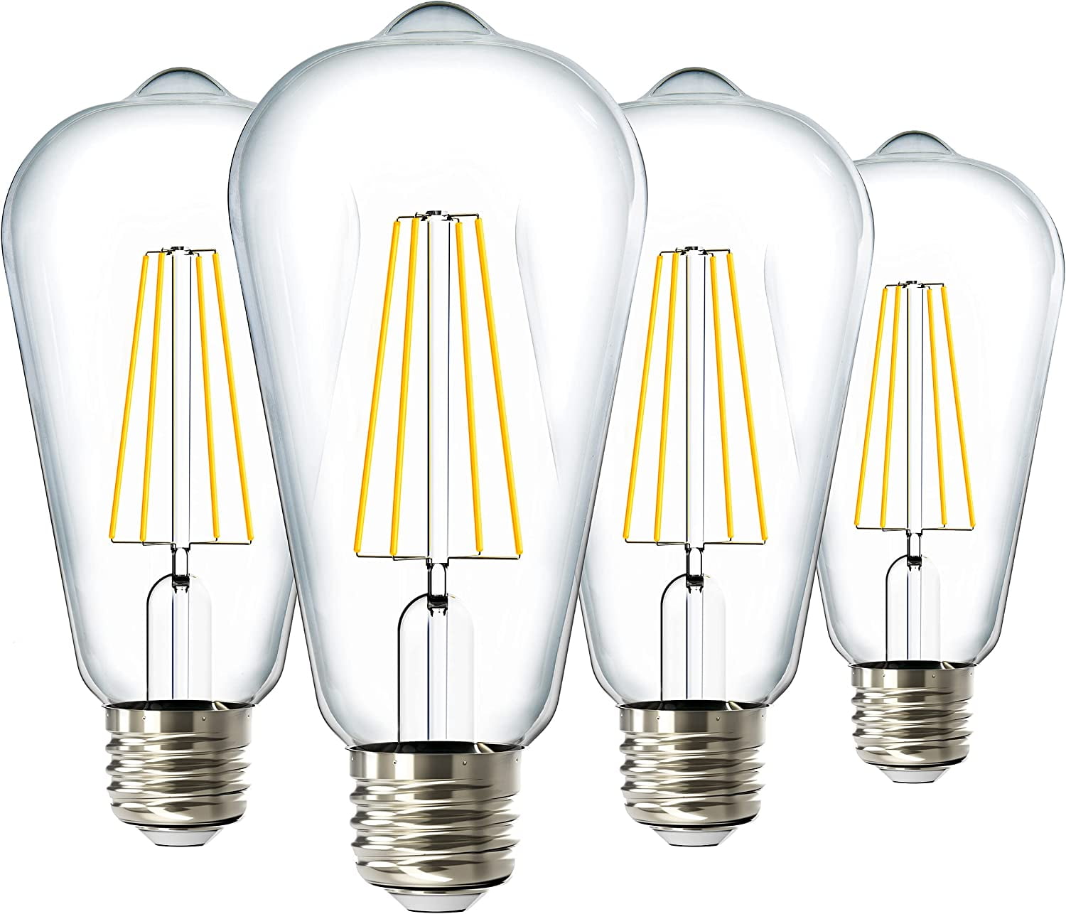 Sunco Dusk to Lights Bulb Outdoor, ST64 Edison Style Automatic Light ...