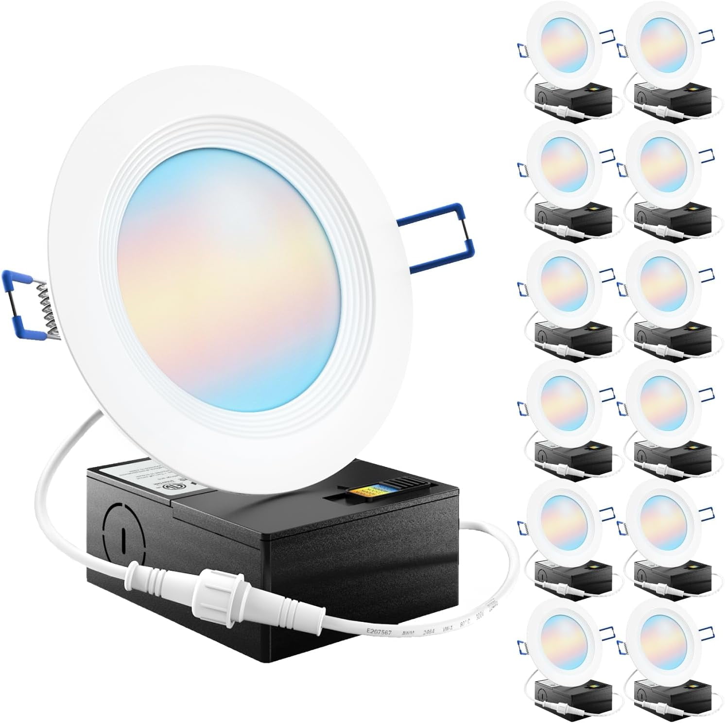 Sunco 12 Pack 4 Inch LED Recessed Lights, Ceiling Canless Recessed ...