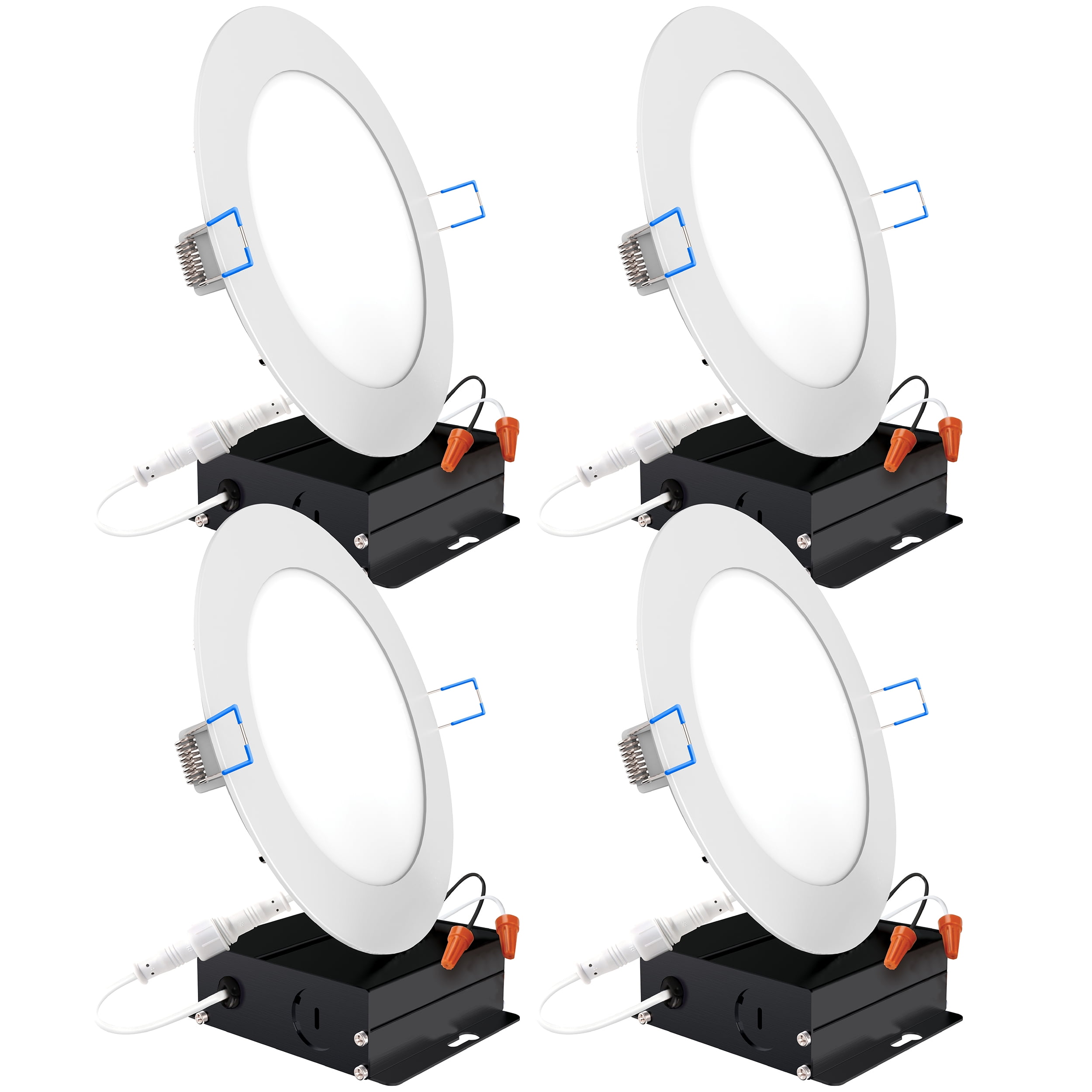 Sunco Lighting 4 Pack 6 Inch Slim LED Downlight with Junction Box, 14W ...
