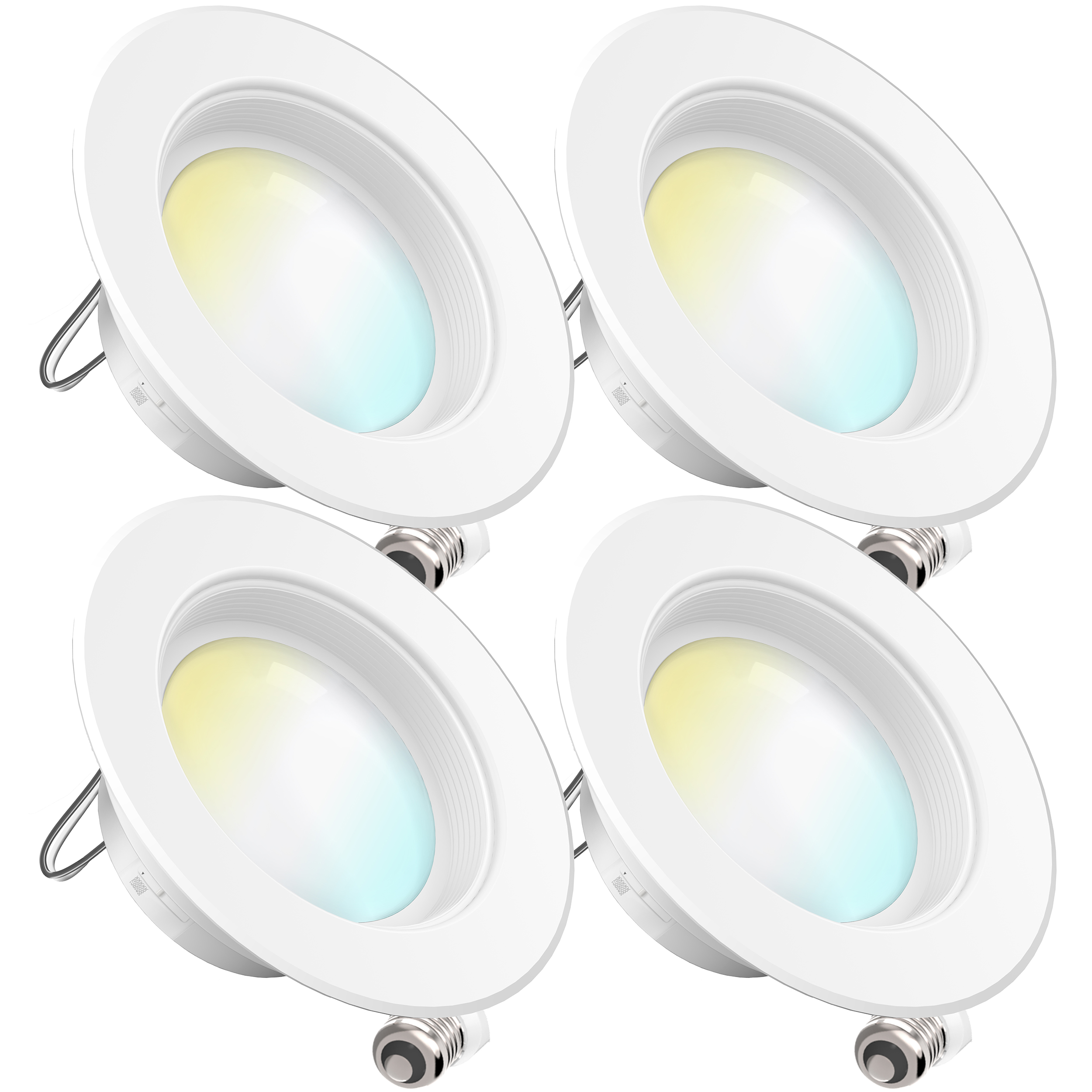 Sunco Lighting 4 Pack 4 Inch LED Recessed Downlight, Selectable, 5 ...