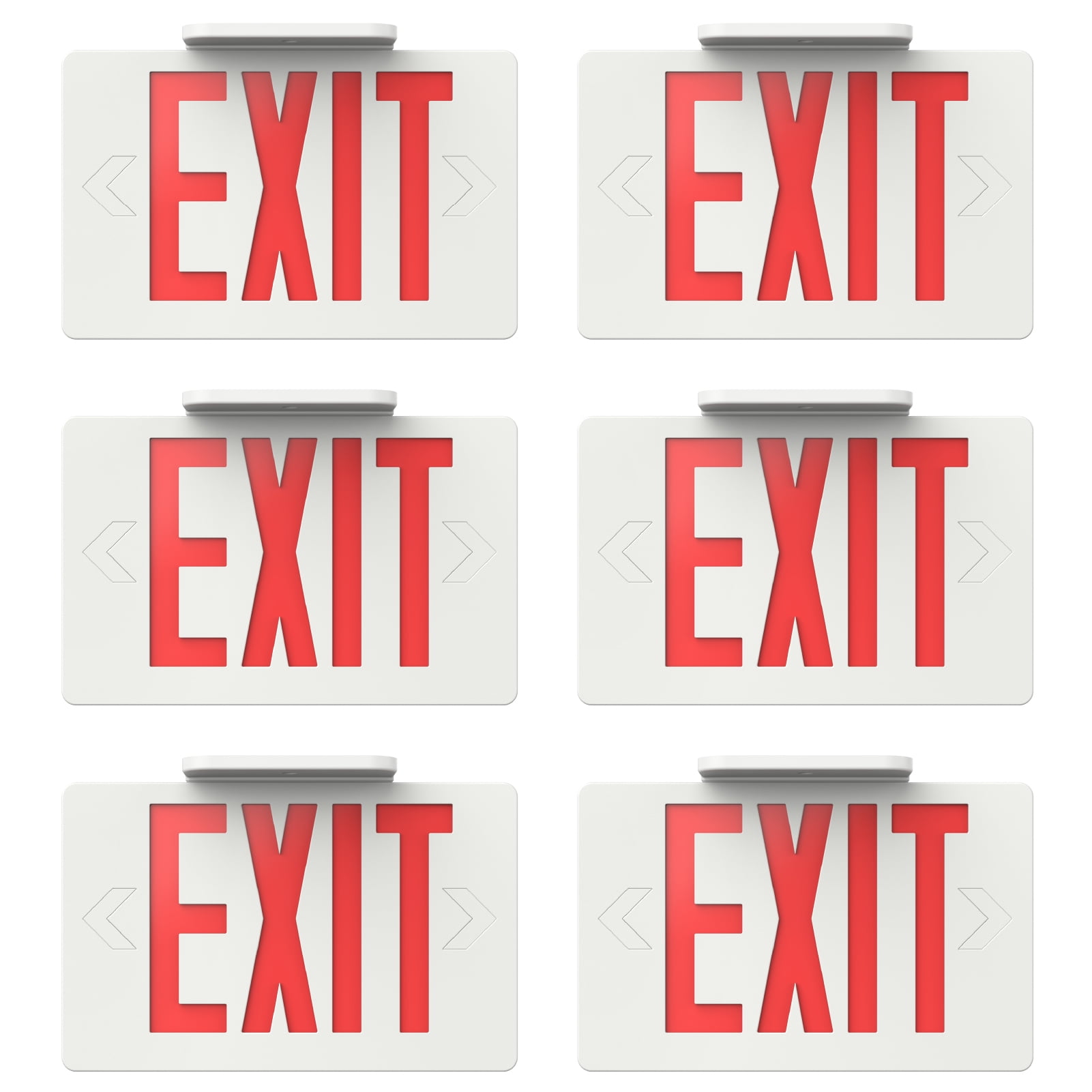 Sunco 6 Pack LED Exit Sign with Emergency Light, Commercial Grade ...