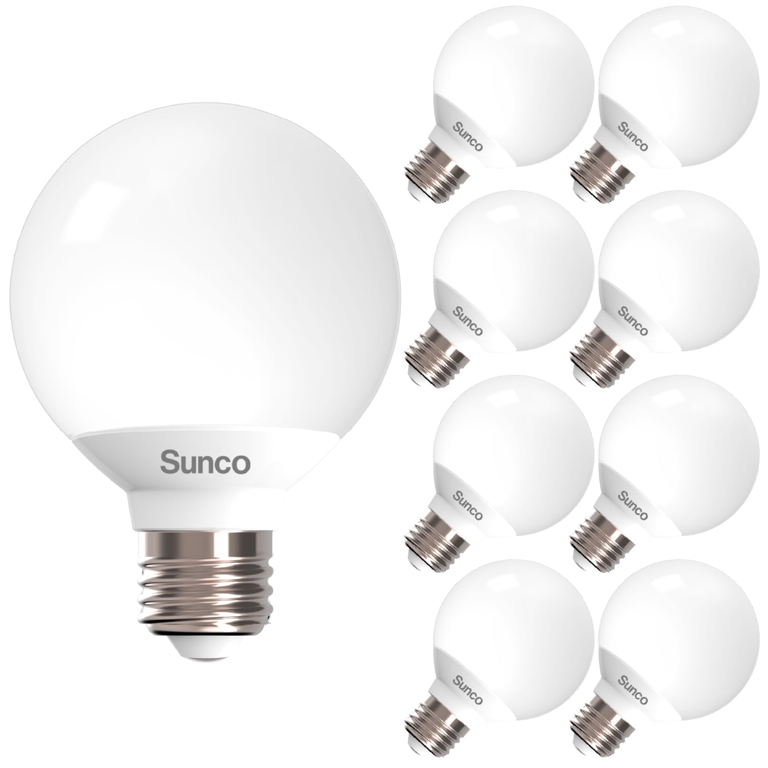 Sunco 8 Pack G25 LED Light Bulbs, Vanity Globe Bathroom Light Bulb, 450 ...