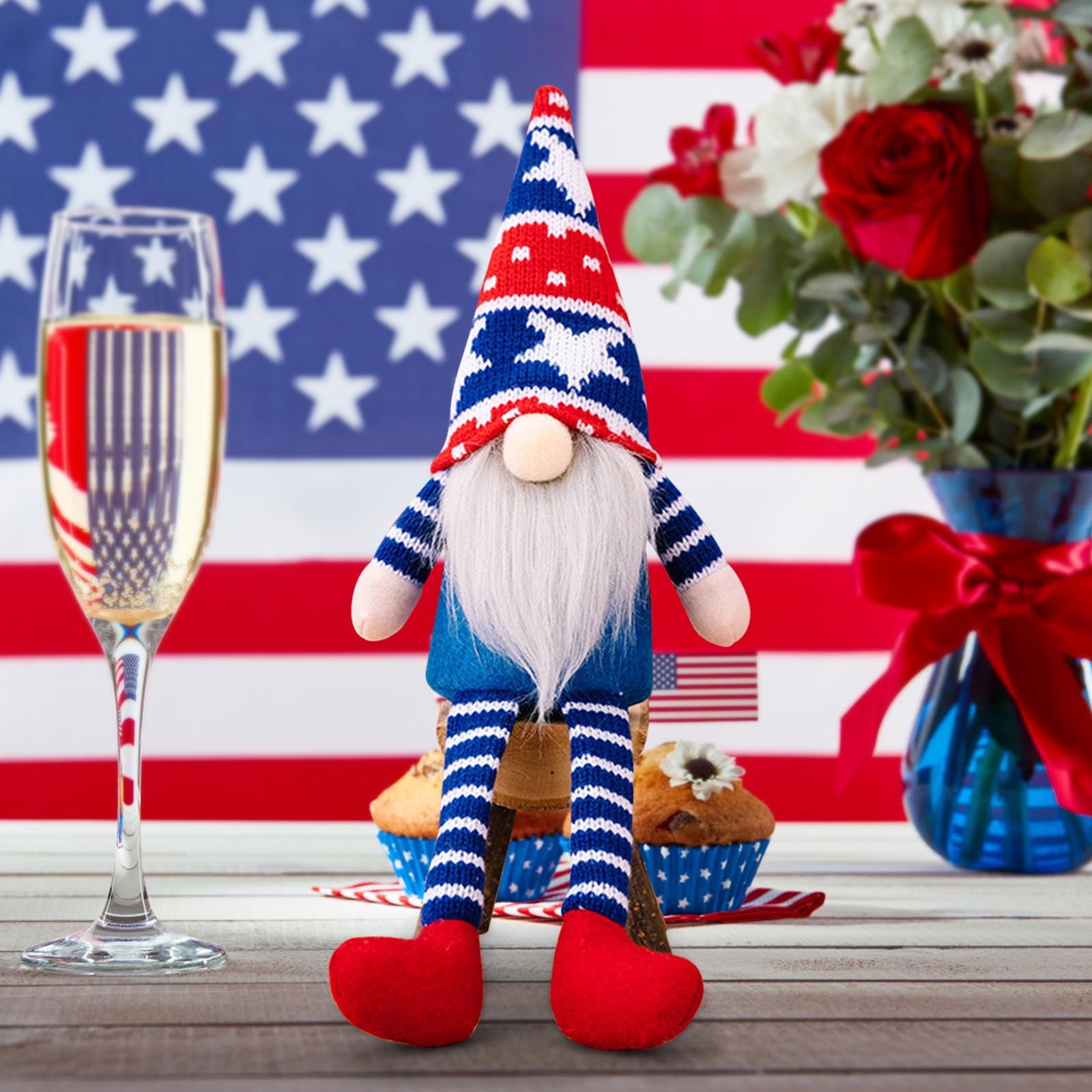 Suncoda 4th of July Gnomes, Independence Day Gnome Ornaments Patriotic ...