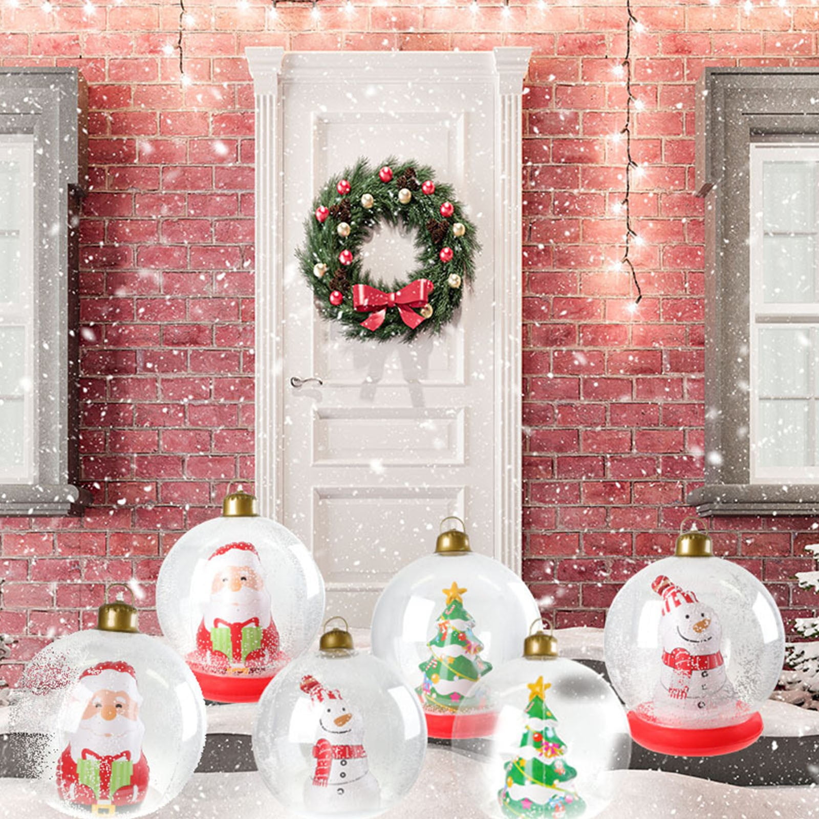 Suncoda Christmas Balls Ornaments, Inflatable Christmas Ornaments PVC ...
