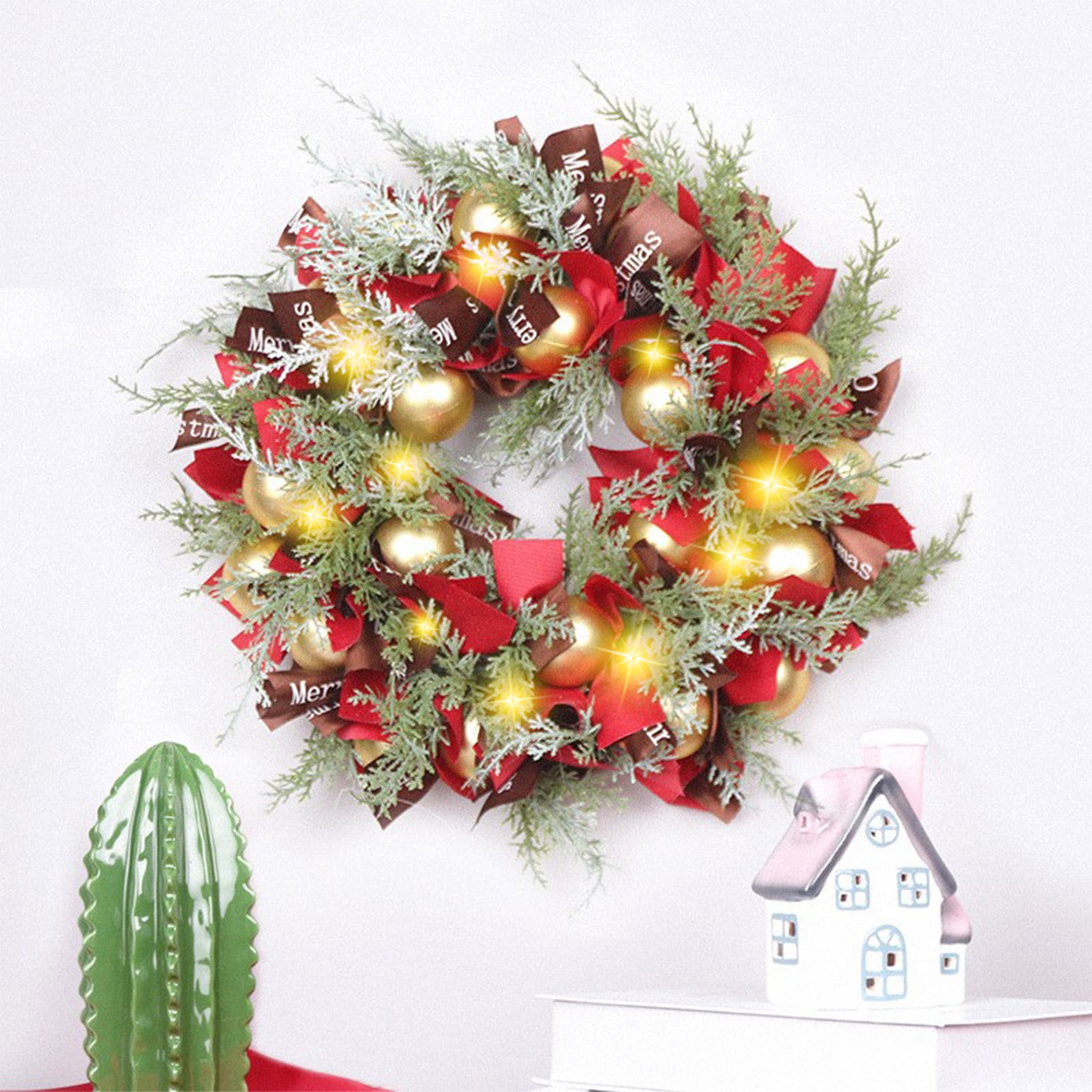 Suncoda Christmas Door Wreath Christmas Garlands Christmas Wreath With ...