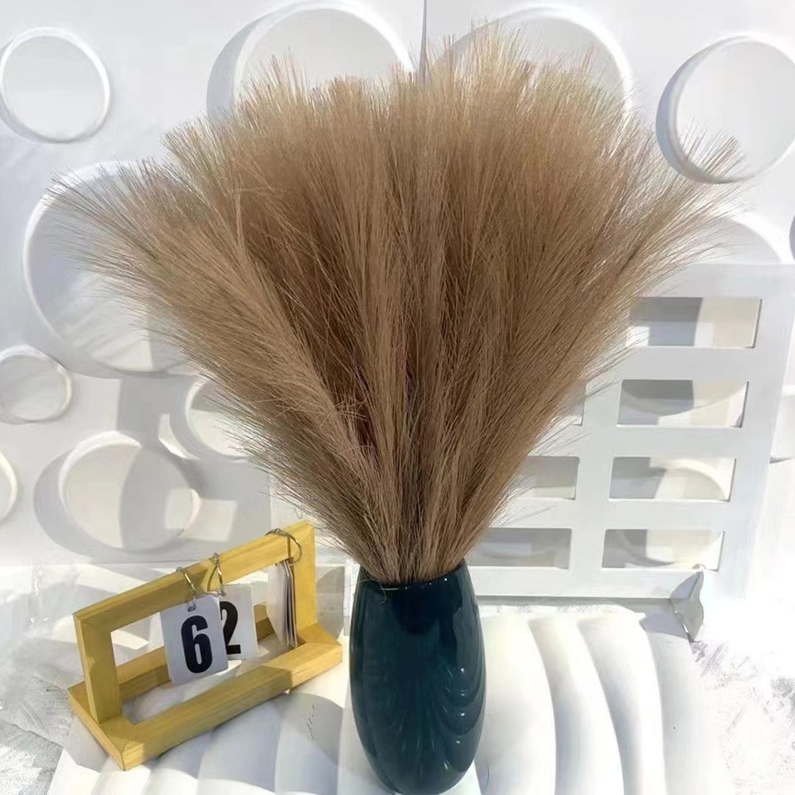 Suncoda Christmas Tree Decorations, Pampas Grass Faux Pompas Velvety ...