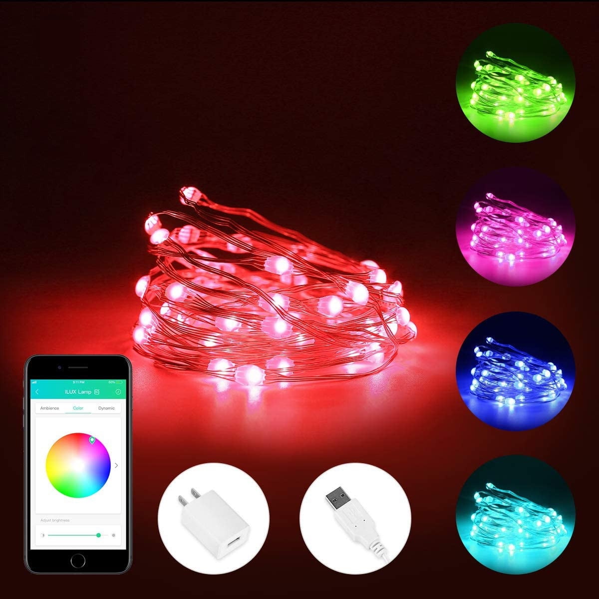 Suncoda Outdoor Christmas Lights Outdoor Bluetooth Light String Mobile ...