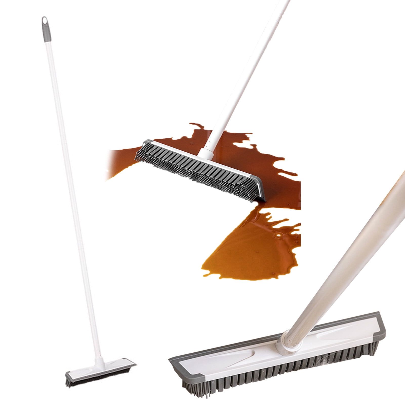 Suncoda Portable Broom, Floor Scrub Brush with Long Handle 2 in 1 ...