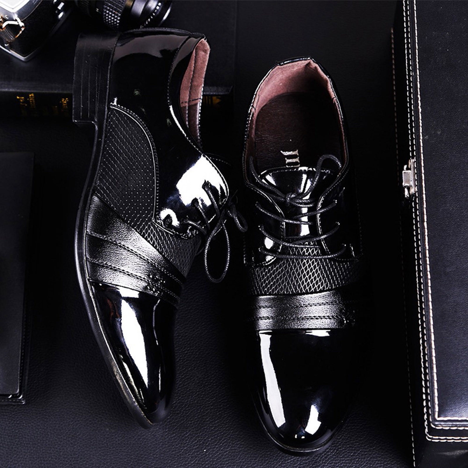 Suncoda Wedding Shoes for Men Cap Toe Lace up Formal Business Tuxedo ...