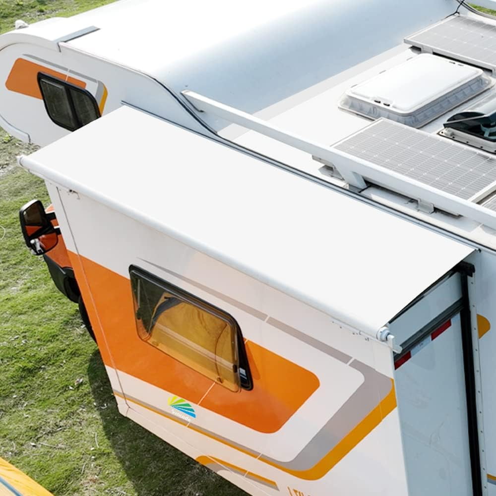Suncode RV Slide Out Awning Fabric Replacement 140" x 51" White- Fabric ...