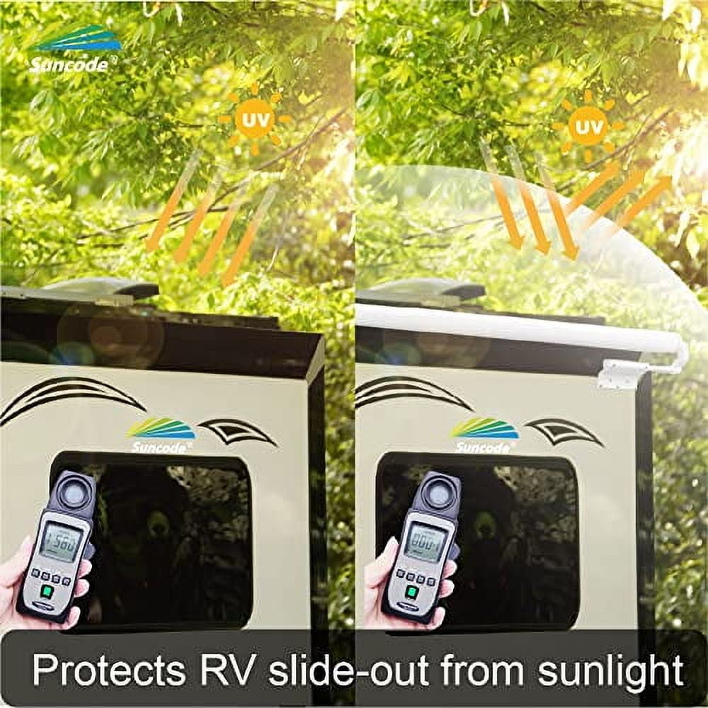 Suncode Slide Topper Awning White RV Slide Out Awning Slide Out Protection Modular Designed for ...