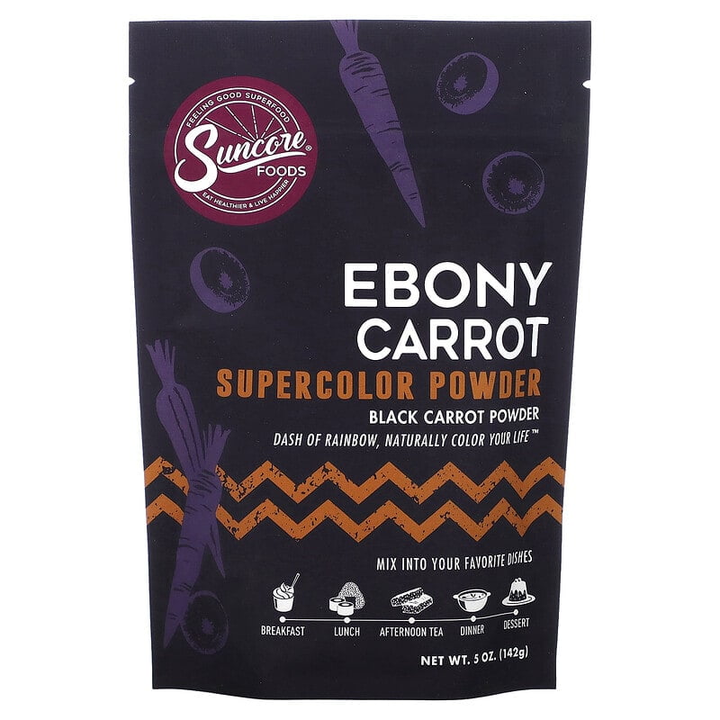 Suncore Foods, Ebony Carrot, Supercolor Powder, 5 oz. Pack of 4 ...