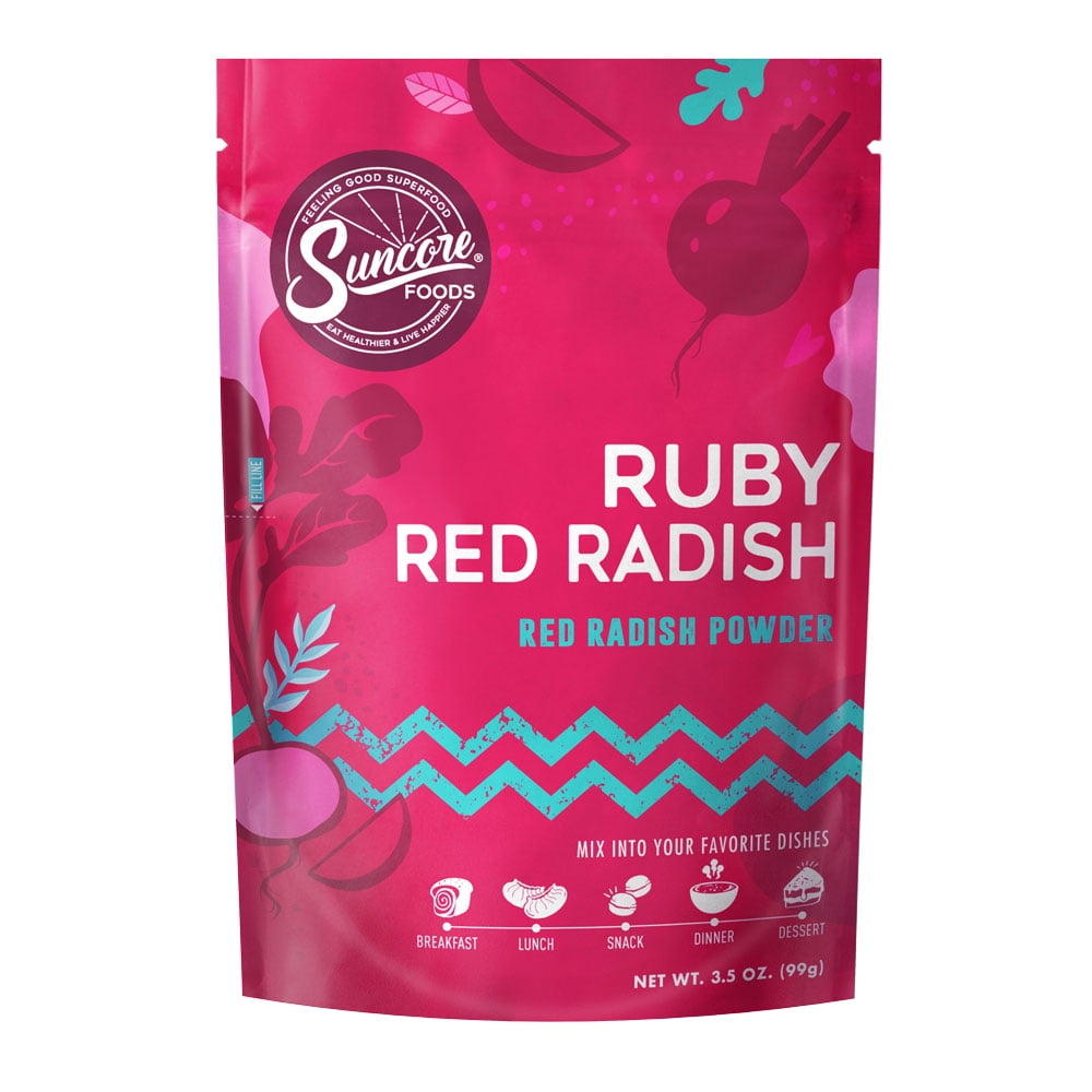 Suncore Foods Gluten-Free Ruby Red Radish Powder, 3.5oz, Red Food ...