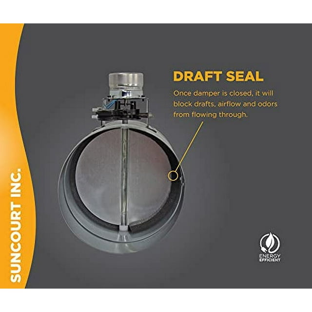 Exhaust Fan Damper Suncourt ZoneMaster 8-Inch Normally Open Motorized ...