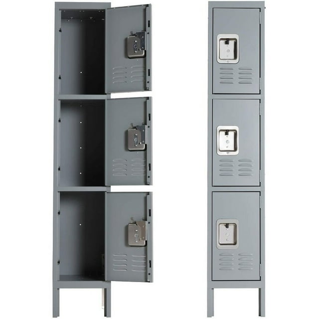 Suncrown 3 Door Metal Lockers Storage Cabinet for School Office Gym ...