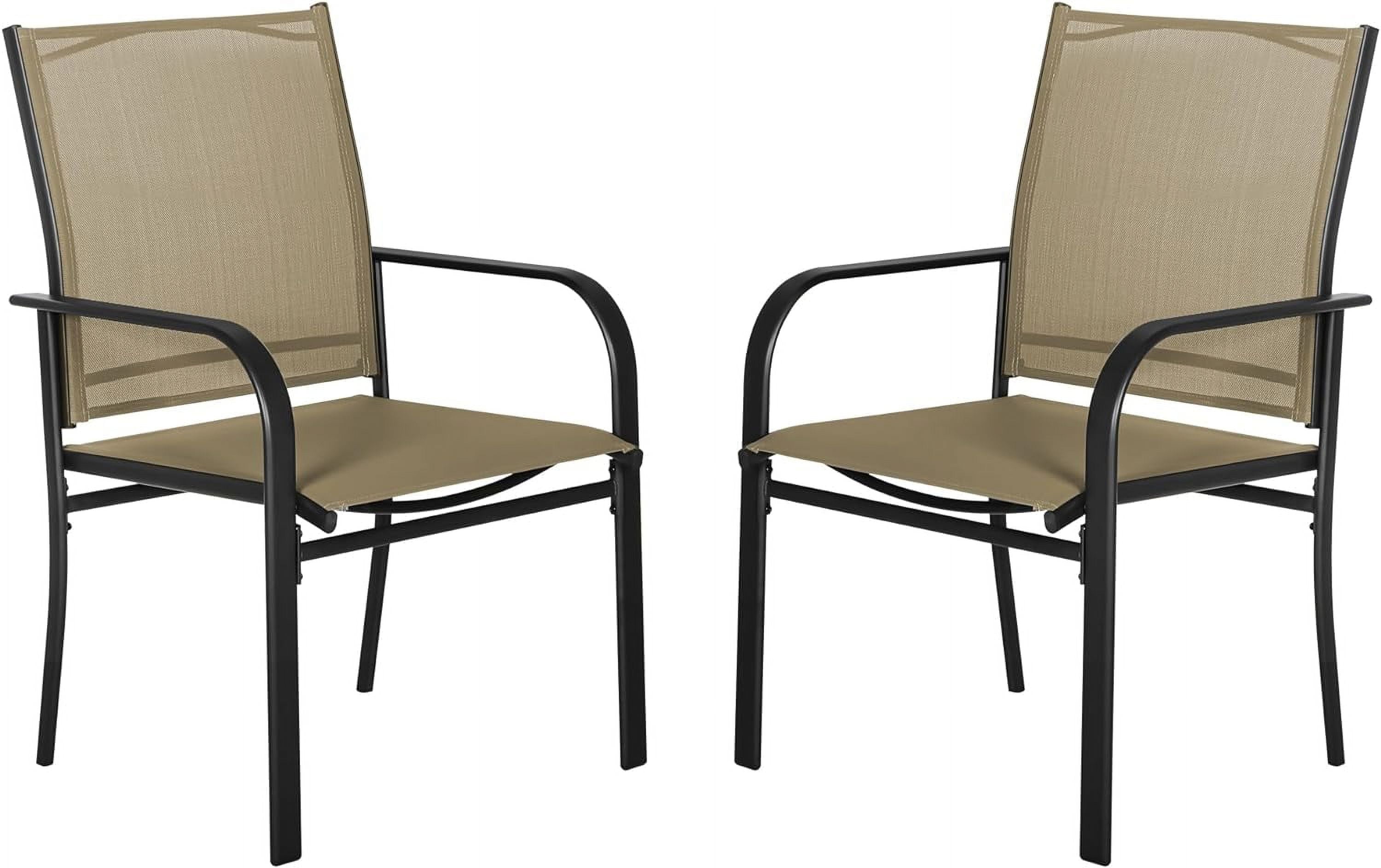 SUNCROWN Outdoor Patio Dining Chairs Set of 2, All-Weather Textilene ...