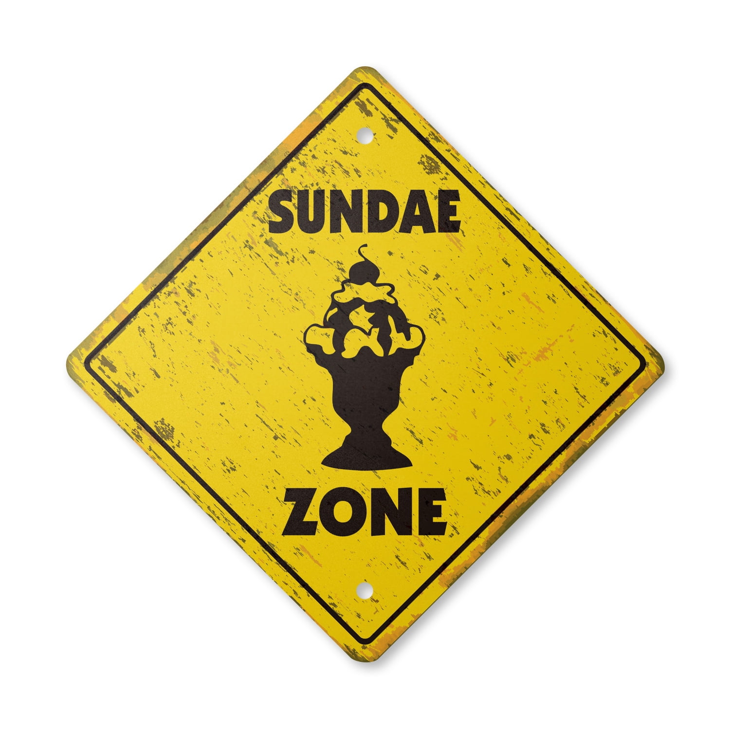 Sundae Vintage Crossing Sign Zone Xing | Indoor/Outdoor Plastic | 20 ...