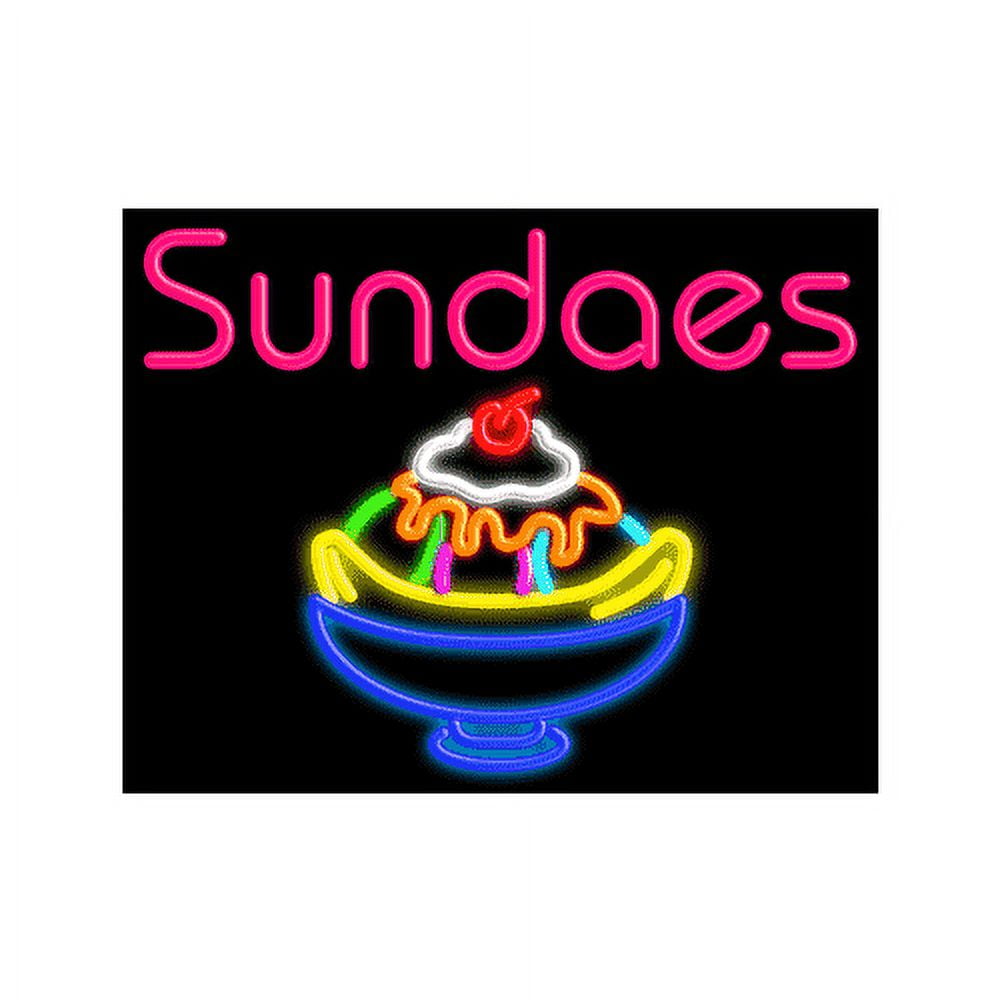 Sundaes-Glass Neon Sign Made in USA - Walmart.com