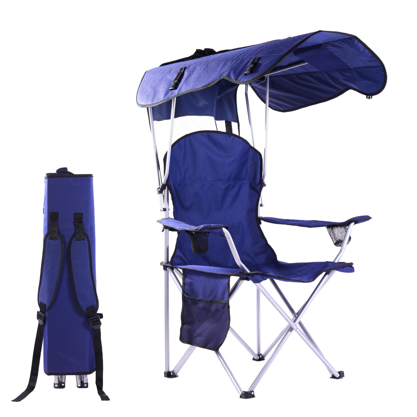 Sundan Portable Folding Camping Backpack Chair with Shade Canopy ...