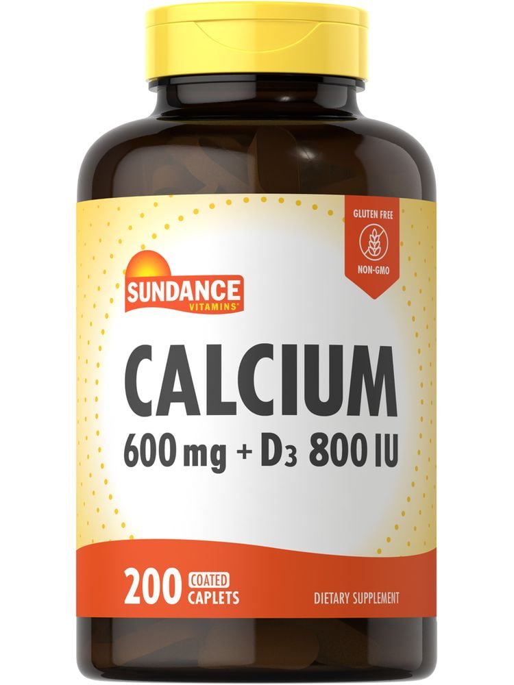 Sundance Calcium + Vitamin D3, Bone Health Support, 600 mg & 800 IU, 200 Count - Walmart.com