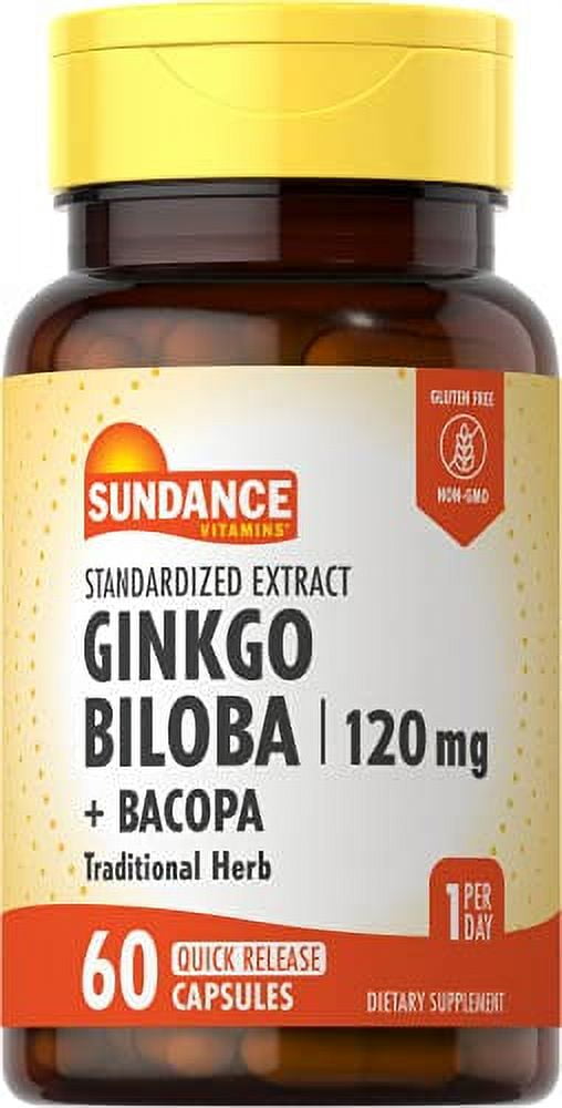 Sundance Ginkgo Biloba 120 mg Plus Capsules, 60 Count, 3 Pack - Walmart.com