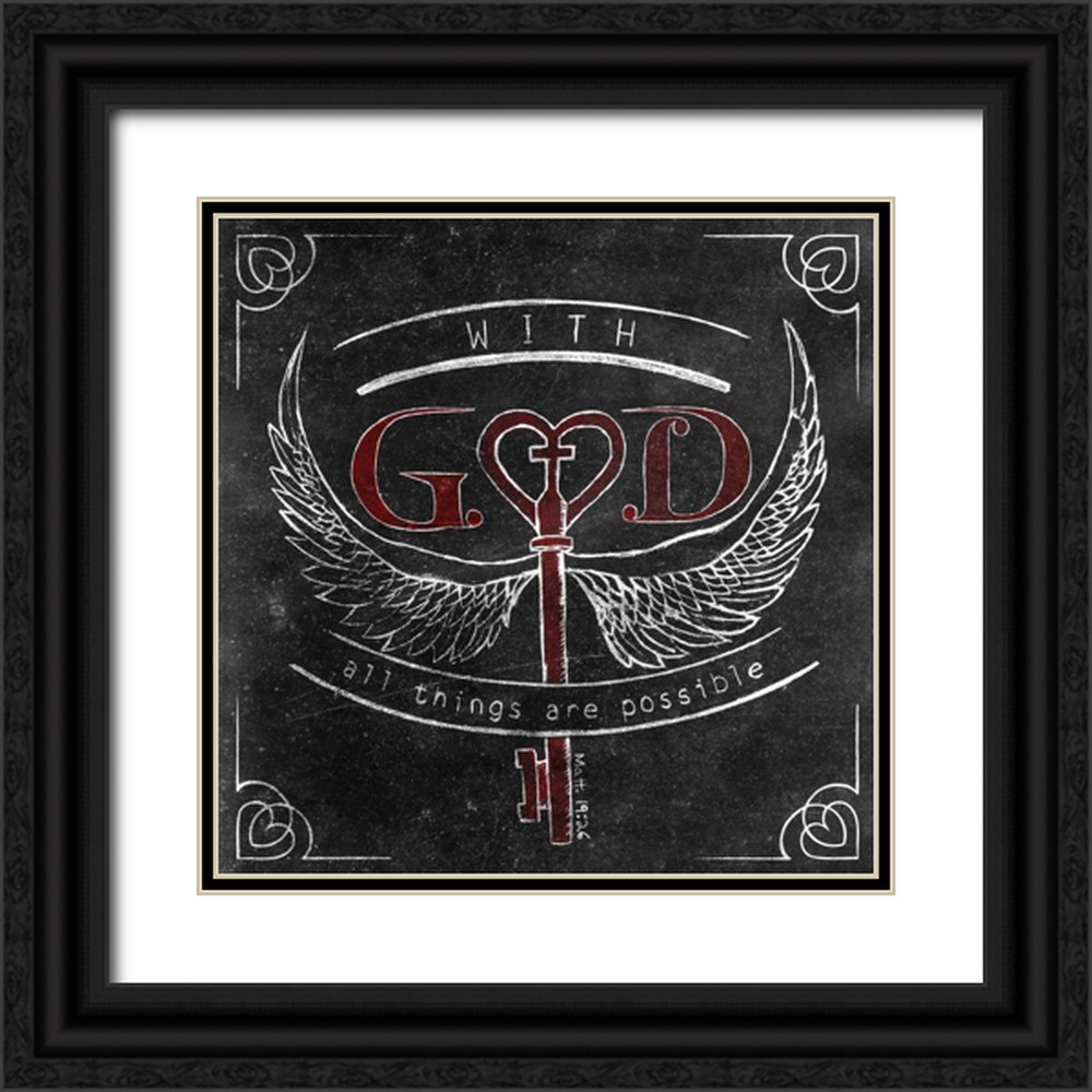 Sundance Studio 15x15 Black Ornate Wood Framed with Double Matting ...