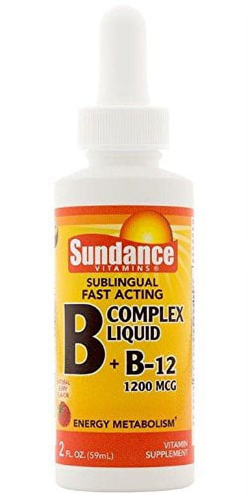 Sundance Sublingual Fast Acting Complex & B-12 1200mcg Liquid, 2oz, 2 ...
