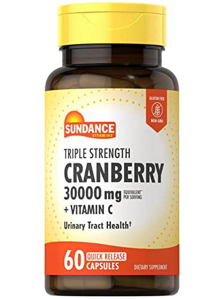 Sundance Triple Strength Cranberry 30000 mg Tablets, 60 Count, 3 Pack ...