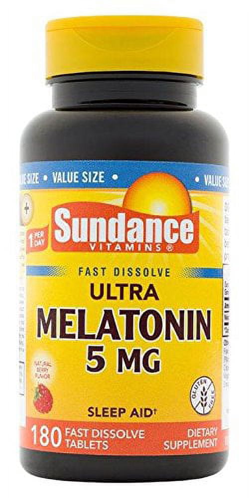 Sundance Ultra 5 Mg Melatonin Fast Dissolve Tablets, 180 Count, 3 Pack ...