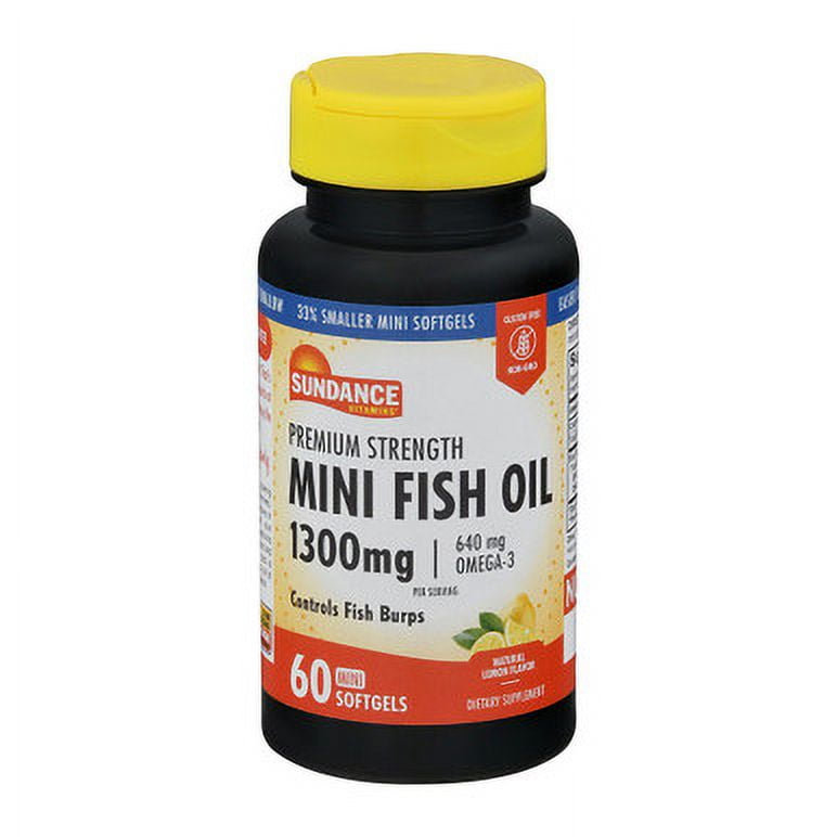Sundance Vitamins Mini Fish Oil 1300 Mg Softgels, Natural Lemon Flavor ...