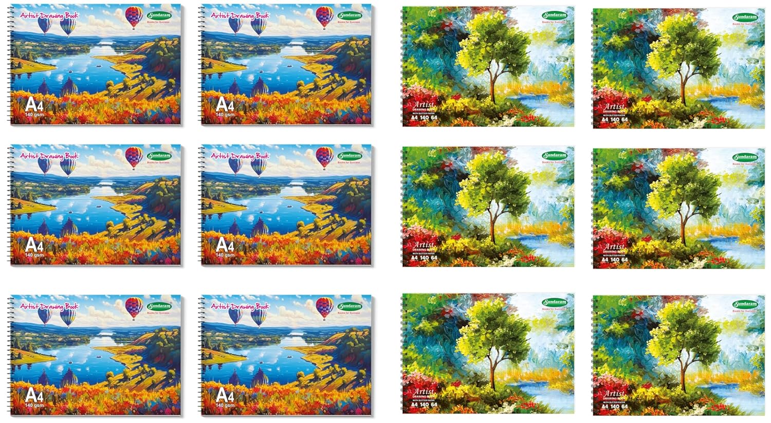 Sundaram Artist Collection Artist Drawing Book A4100 Pages D11 6pcs and ...