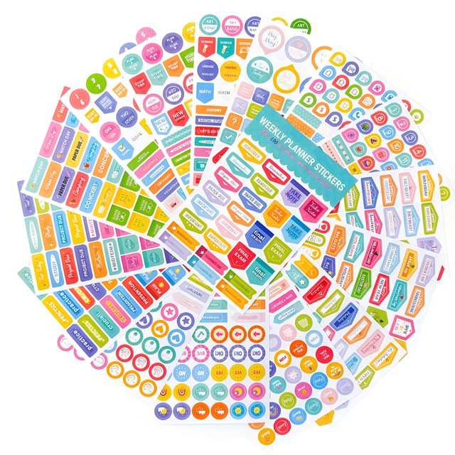 Sunday 16 Sheets DIY Background Sticker Diary Stickers Labels Gift Tags ...