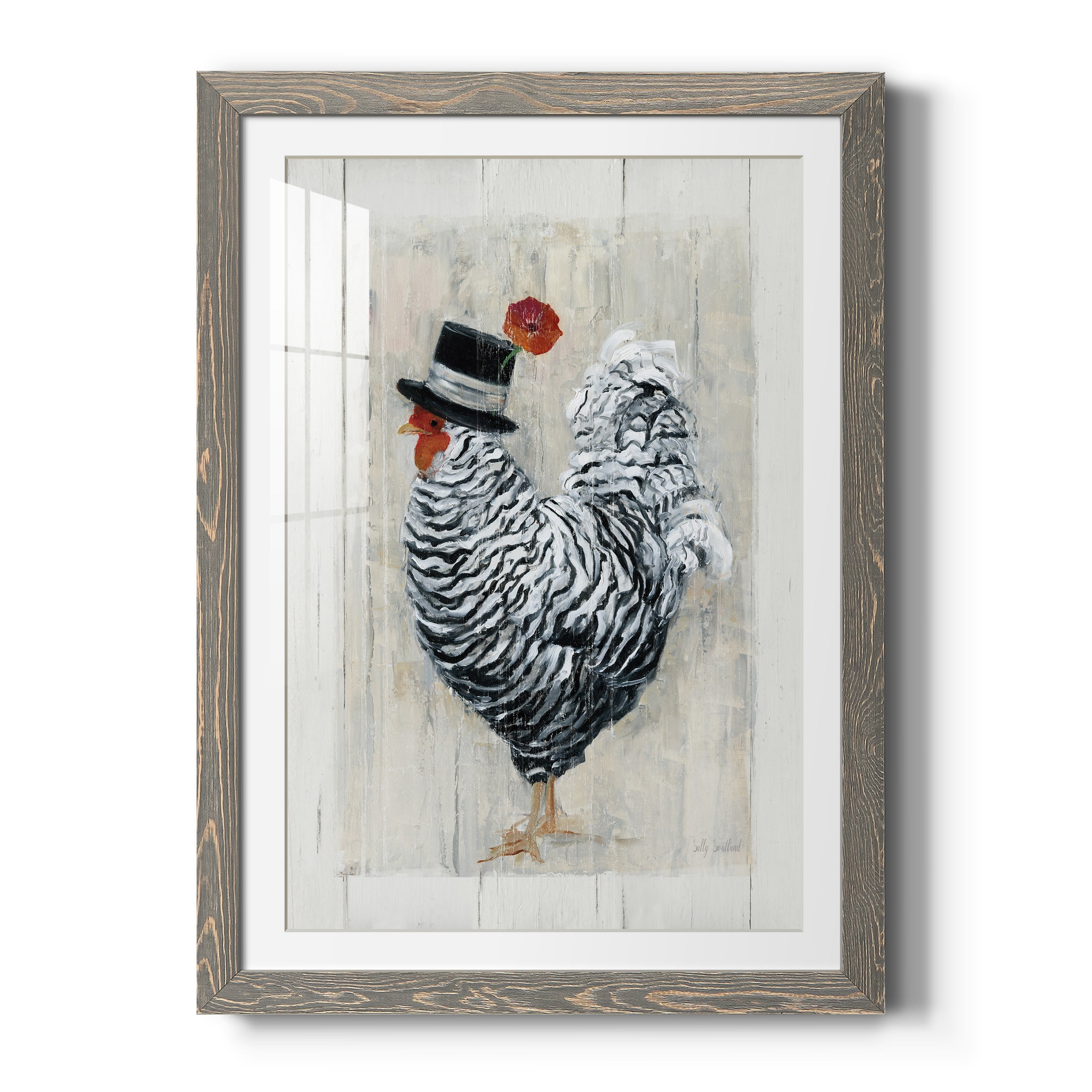 Sunday Best Rooster - Premium Framed Print - Distressed Barnwood Frame ...