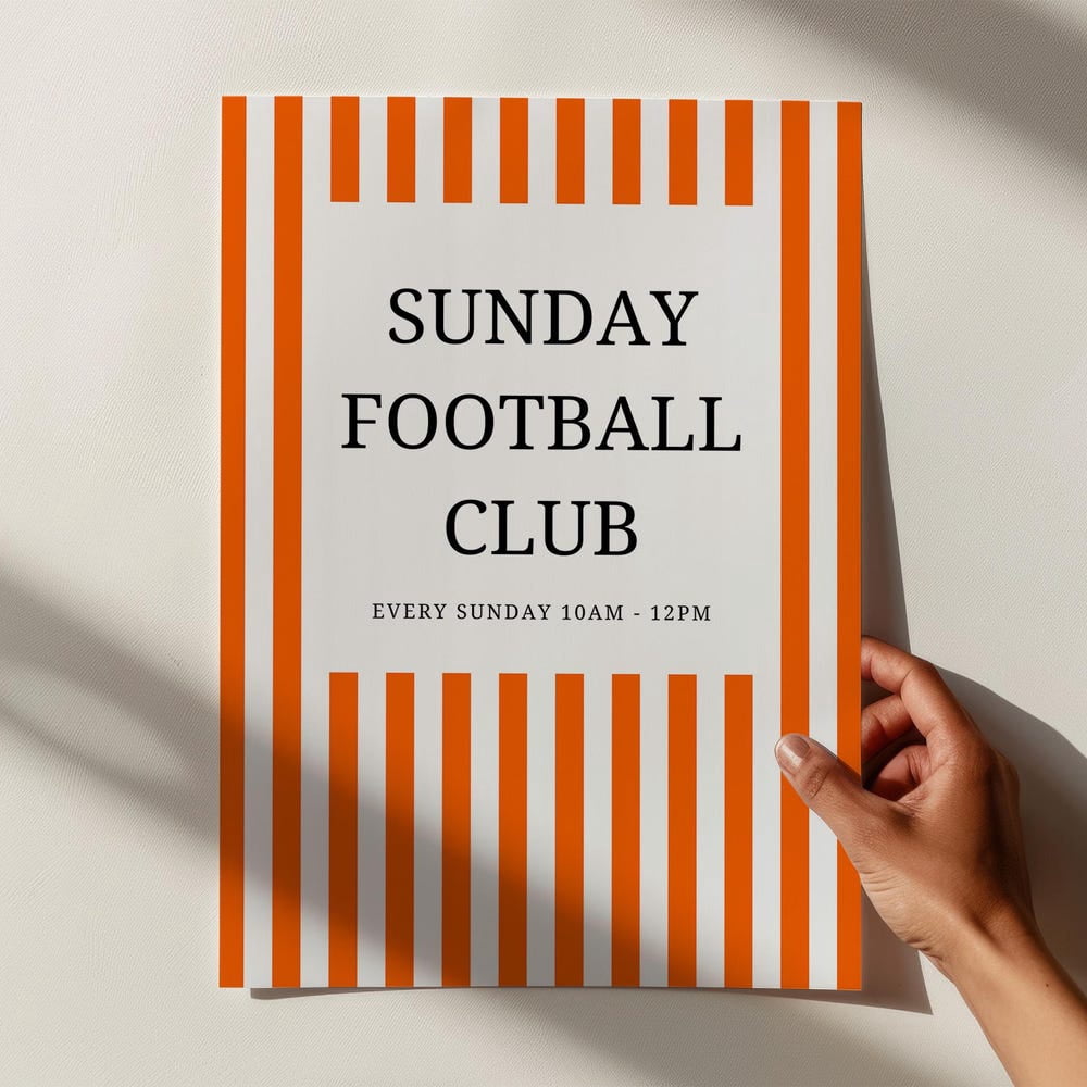 Sunday Football Club Print - Vintage Football Printr - Football Print ...