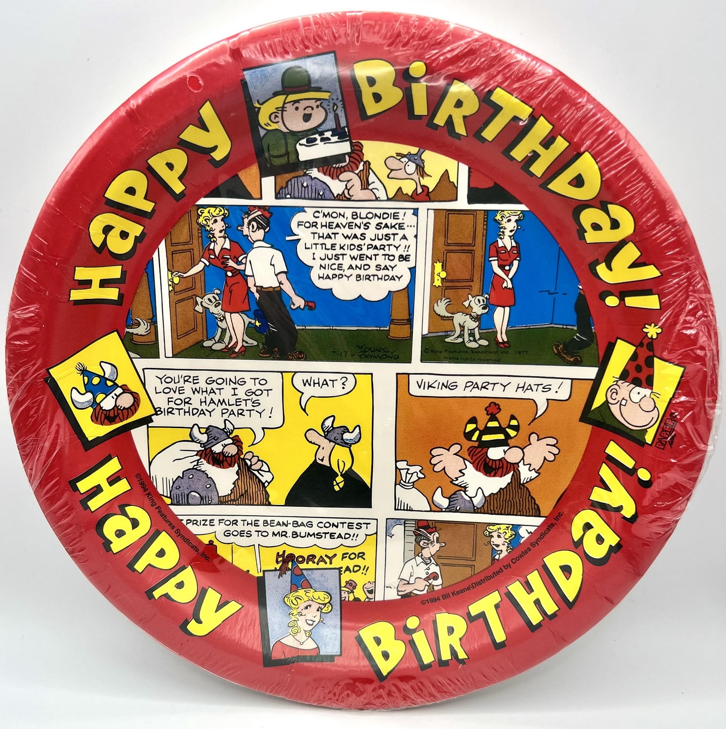 Sunday Funnies Comic Strip Hagar Blondie Birthday Party 10" Paper ...