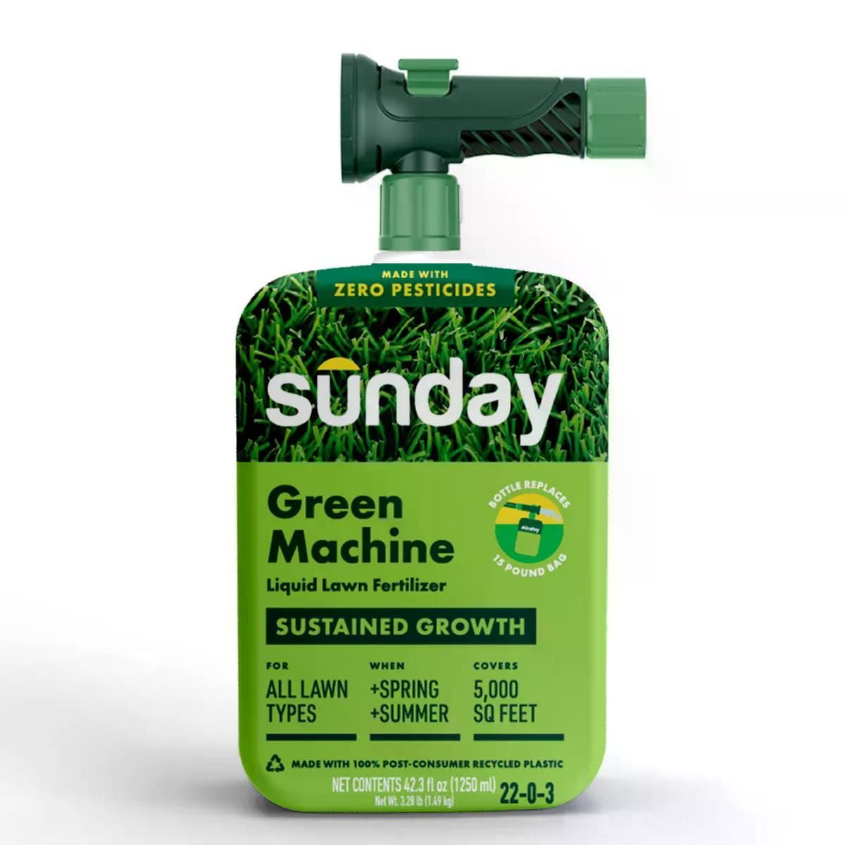 Sunday Green Machine Bottle Lawn Fertilizer 42fl oz 3 Pounds - Walmart.com
