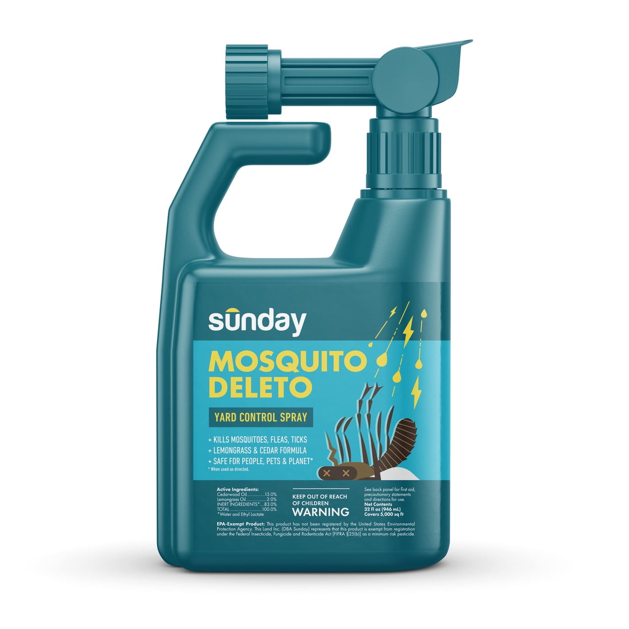 Sunday Mosquito Deleto 5,000 Sq. ft. Plant-Based Bug Control Spray ...