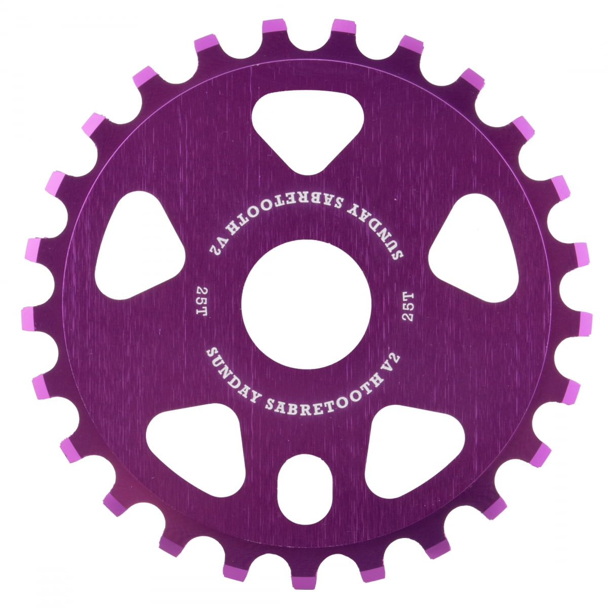 Sunday Sabretooth V2 Sprocket - 25t - Anodized Purple Chainring BMX ...