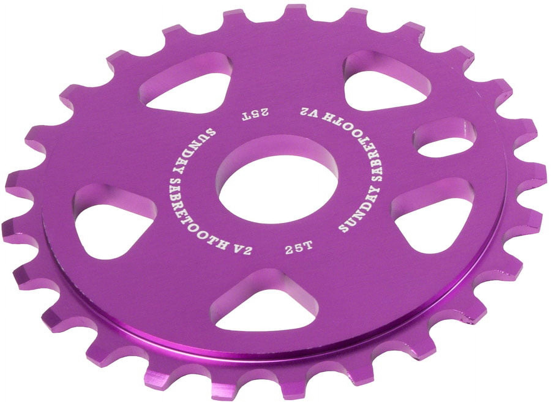 Sunday Sabretooth V2 Sprocket - 25t - Anodized Purple Chainring BMX ...