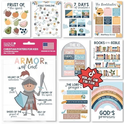 Sunday School Decorations for Classroom – 9 Bible Posters for Kids ...