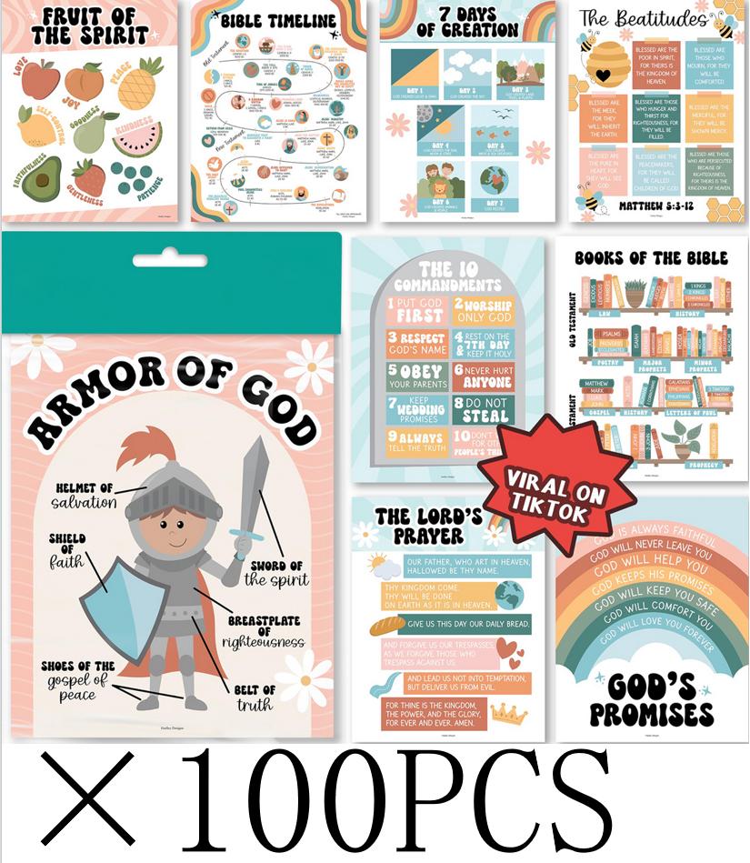 Sunday School Decorations for Classroom – 9 Bible Posters for Kids ...