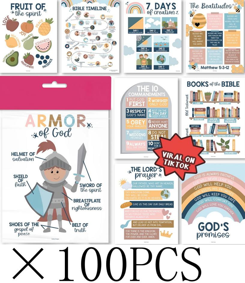 Sunday School Decorations for Classroom – 9 Bible Posters for Kids ...