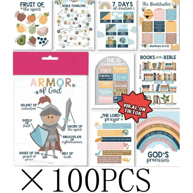 Sunday School Decorations for Classroom – 9 Bible Posters for Kids ...